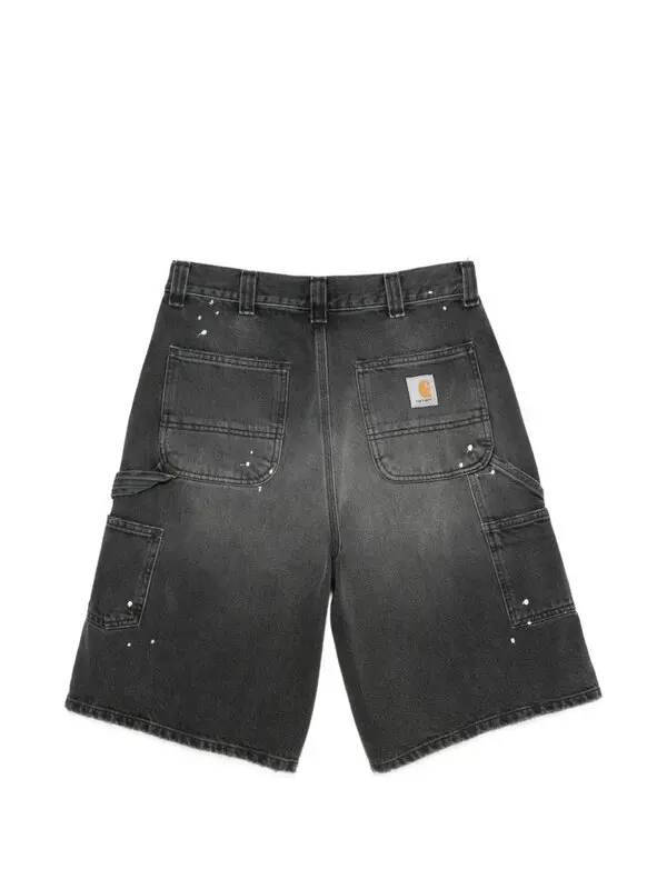 Carhartt Work In Progress Paint-splatter Washed Denim Shorts - Grey