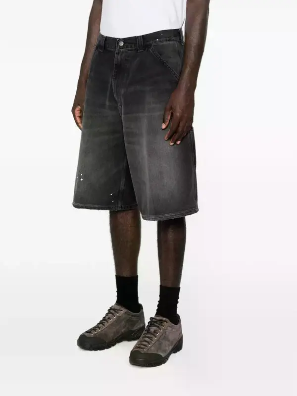 Carhartt Work In Progress Paint-splatter Washed Denim Shorts