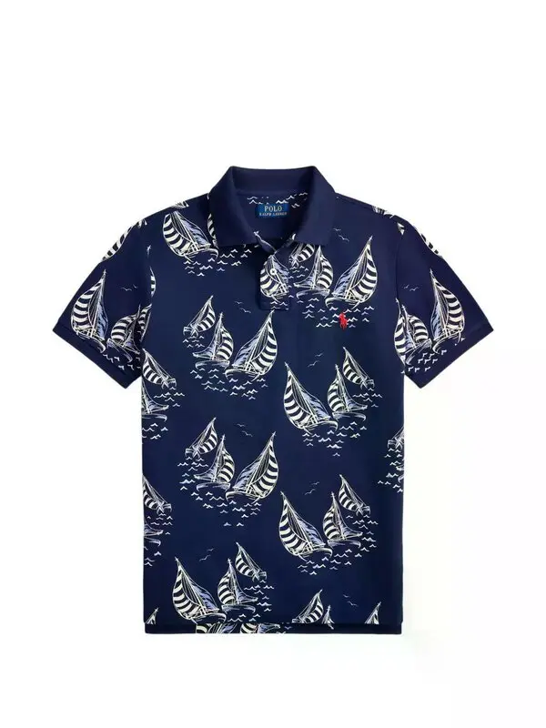 Polo Ralph Lauren Sailboat-print Polo Shirt - Blue