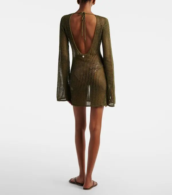 BANANHOT Serena Open-knit Minidress - Green