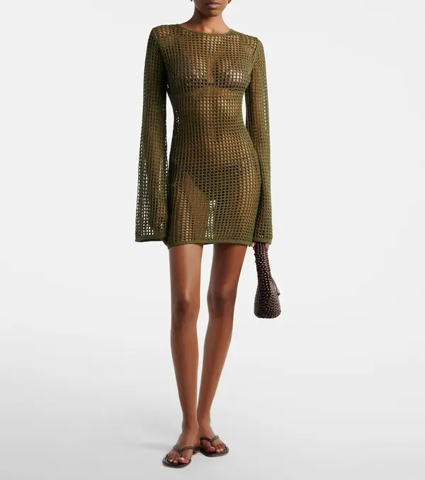 BANANHOT Serena Open-knit Minidress - Green