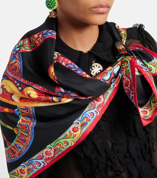 Dolce & Gabbana Carretto Silk Twill Scarf