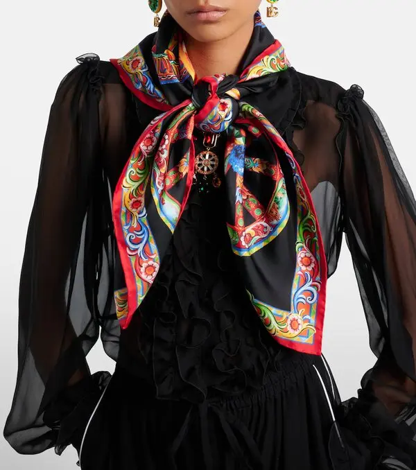 Dolce & Gabbana Carretto Silk Twill Scarf