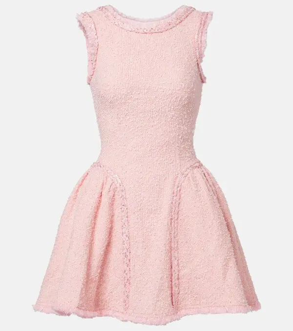 SELF-PORTRAIT Sequined Boucle Tweed Mini Dress