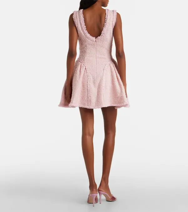 SELF-PORTRAIT Sequined Boucle Tweed Mini Dress