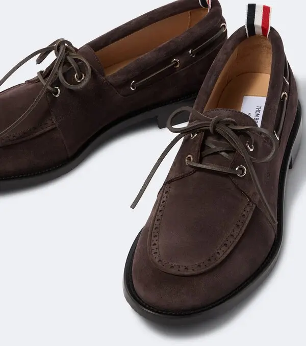 Thom Browne Suede Boat Shoes - Brown
