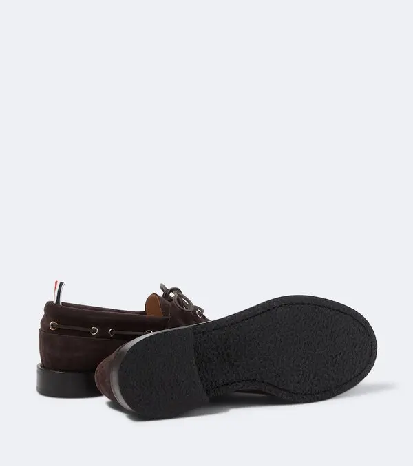 Thom Browne Suede Boat Shoes - Brown