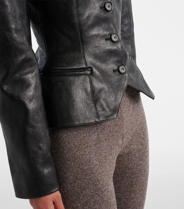 Magda Butrym Peplum Leather Jacket