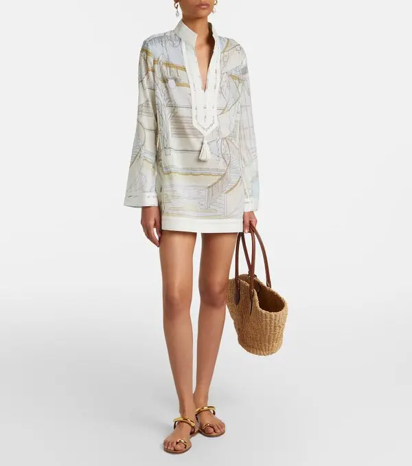 Tory Burch Printed Cotton Voile Tunic - Multicoloured