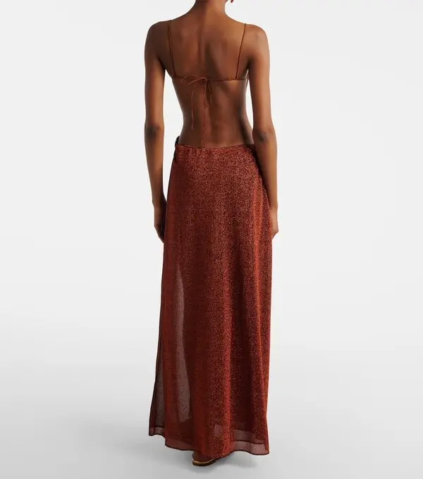 Oseree Lumiere Shell Open-back Maxi Dress