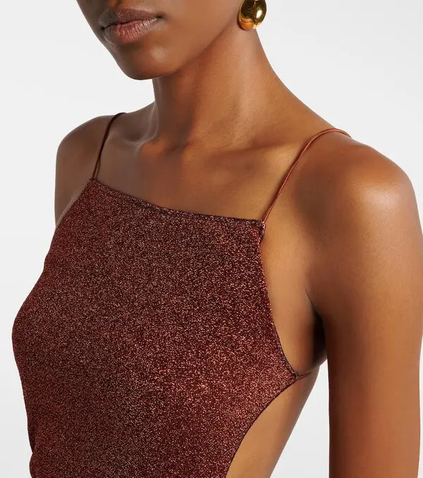 Oseree Lumiere Shell Open-back Maxi Dress