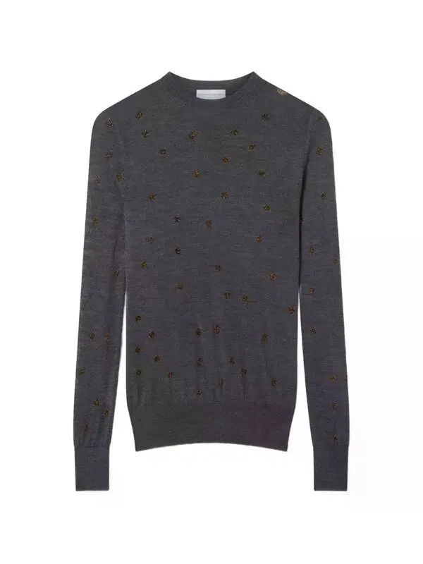 Stella McCartney Embroidered Star Crew Neck Sweater - Grey