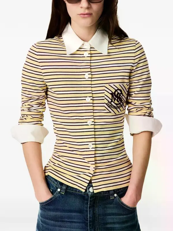 Stella McCartney Striped Logo-embroidered Cotton Shirt