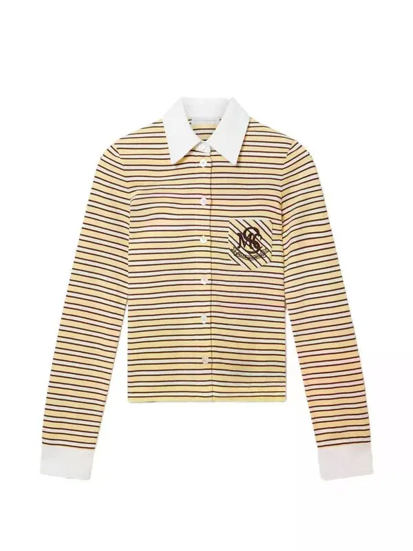 Stella McCartney Striped Logo-embroidered Cotton Shirt - Yellow