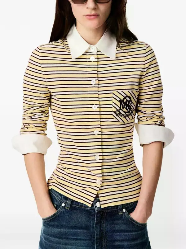Stella McCartney Striped Logo-embroidered Cotton Shirt