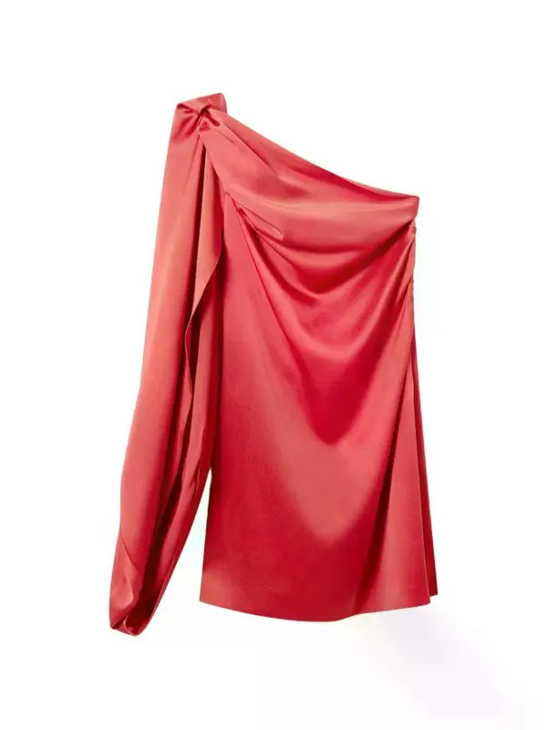 Stella McCartney One-shoulder Draped Sleeve Dress - Red