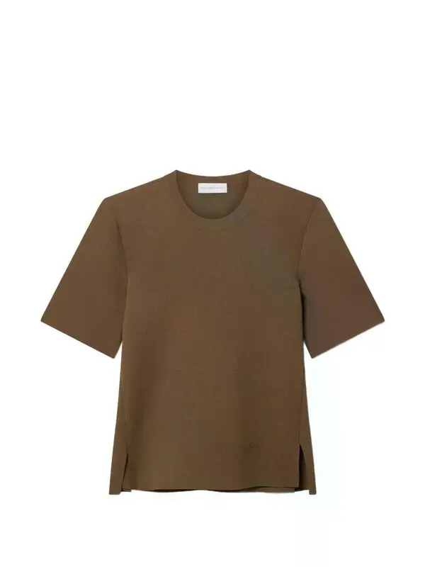 Stella McCartney Embroidered Crew Neck T-shirt - Brown