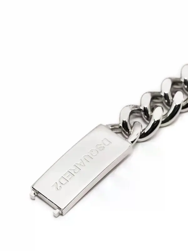 Dsquared2 Tone Logo Plaque Chain Necklace