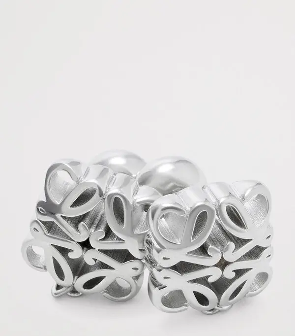Loewe Sterling Bombé Anagram Chain Stud Earrings - Silver