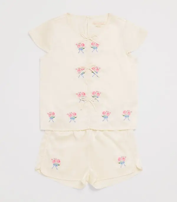 KONGES SLOJD Sheeny Floral Embroidered Top