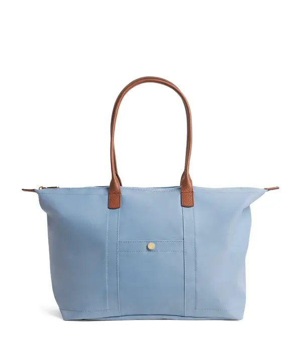 Harrods Medium Nylon Tote Bag With Leather Trim