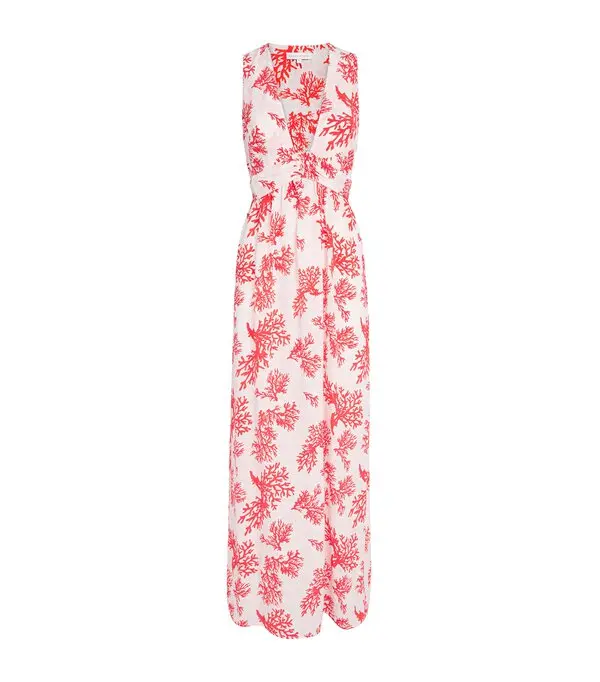Heidi Klein Silk Maxi Dress With U-bar Detail - Red