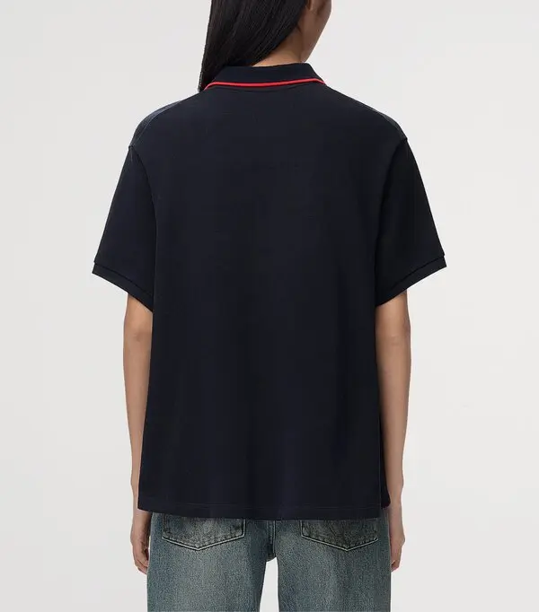 Loewe Stretch-cotton Polo Shirt With Asymmetric Hem