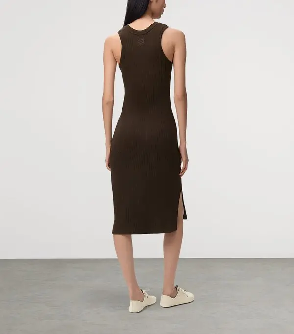 Loewe Strap-detail Ribbed Midi Dress