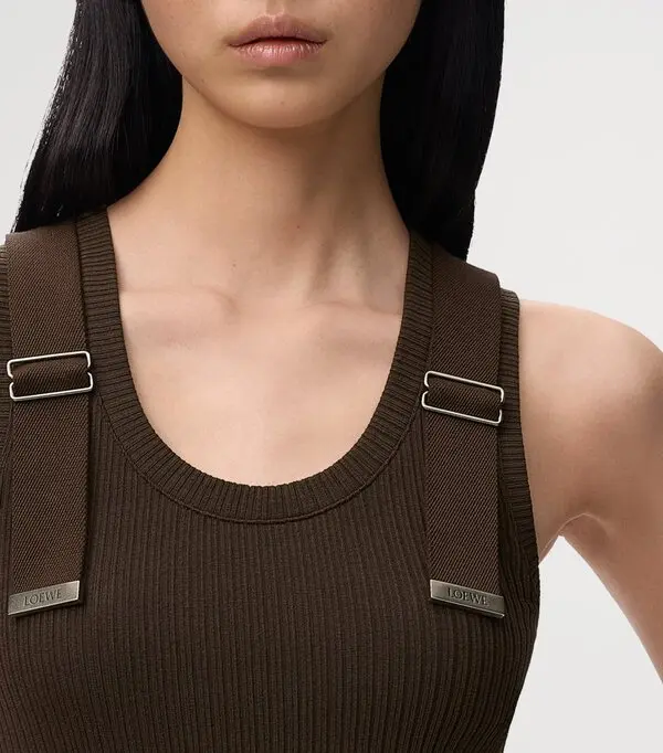 Loewe Strap-detail Ribbed Midi Dress