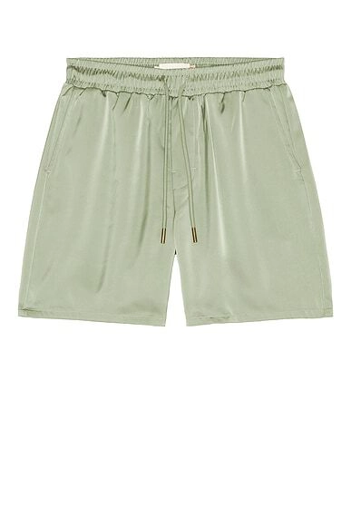 HONOR THE GIFT Satin Drawcord Shorts - Sage