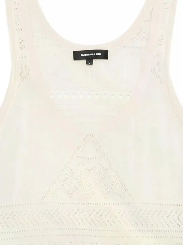 Barbara Bui Sleeveless Openwork Knit Tank Top