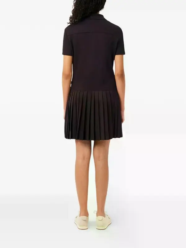 Lacoste Piqué Pleated Skirt Polo Collar Mini Dress