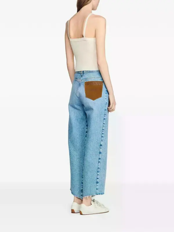 Sandro Ribbed-knit Cropped Halter Neck Top