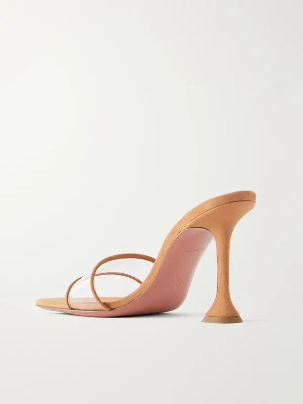 Amina Muaddi Andreea" Pvc And Suede Mules