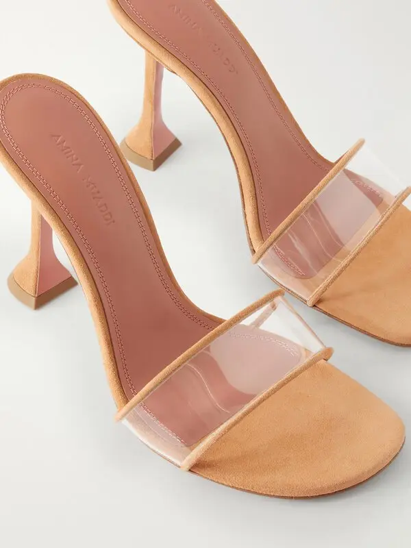 Amina Muaddi Andreea" Pvc And Suede Mules