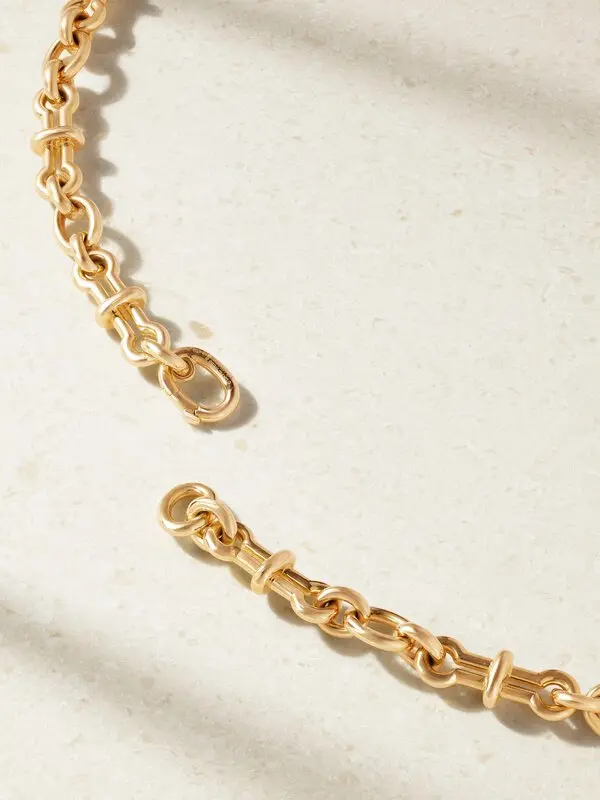 David Webb 18 Karat Barbell Link Chain Necklace