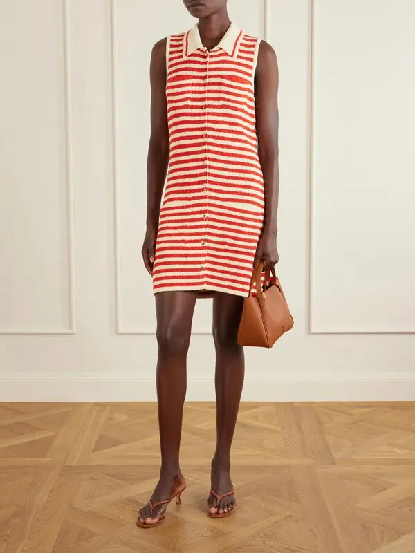 Altuzarra Mamie" Striped Cotton-blend Bouclé Mini Dress