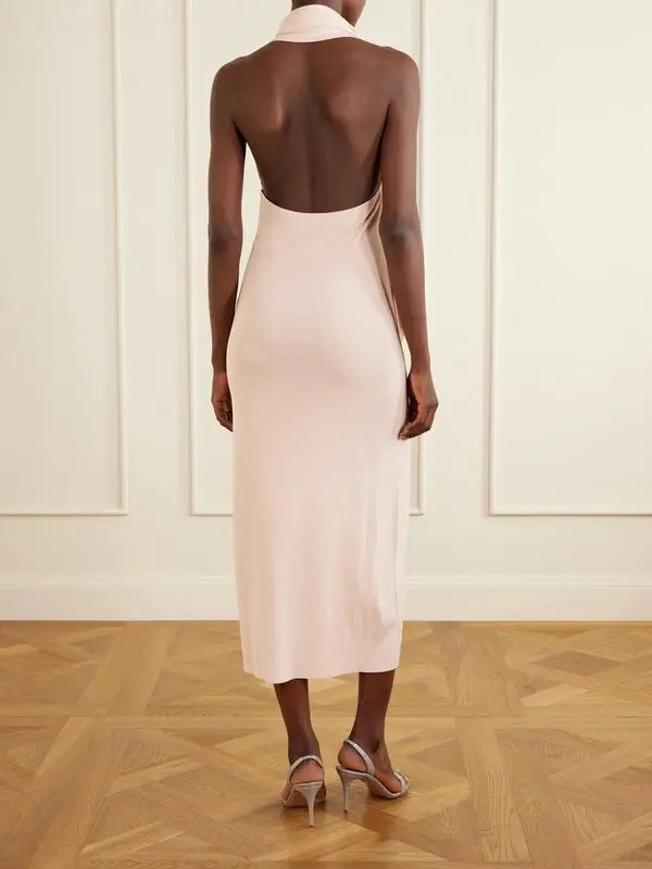Altuzarra Mitchell Tie-detailed Jersey Midi Dress - Pink