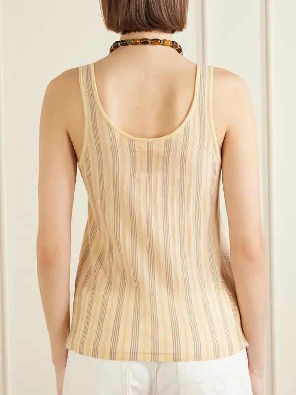 Guest In Residence Striped Cashmere Tank