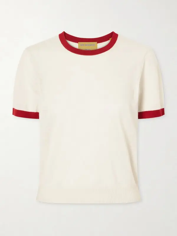 Guest In Residence Airy Ringer Cashmere T-shirt - Neutrals