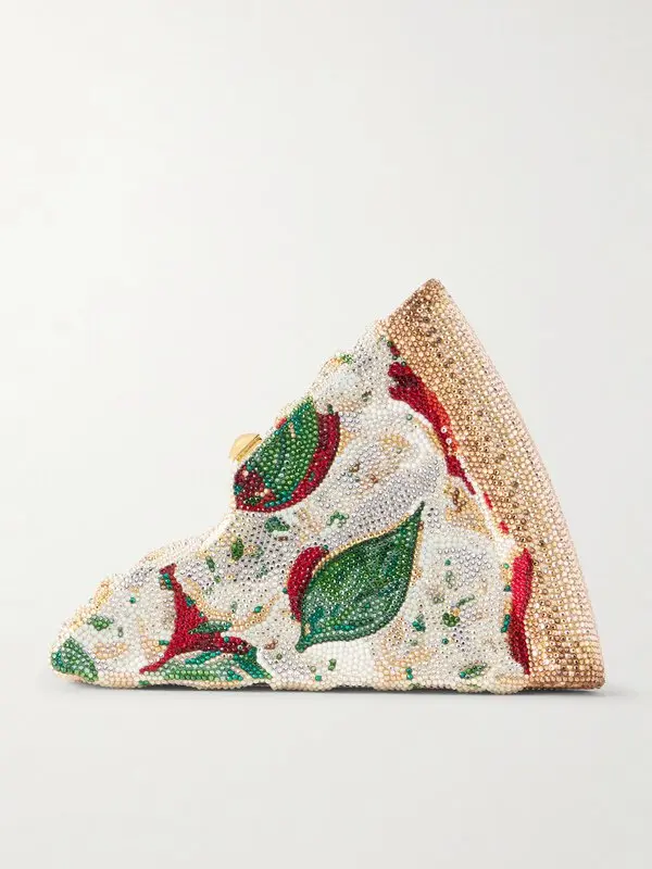 Judith Leiber Pizza Crystal-embellished Clutch - Multi