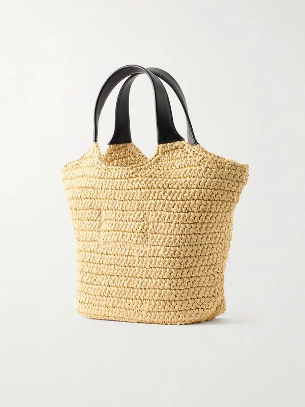 Balmain Cabas Mini Raffia Tote - Neutrals