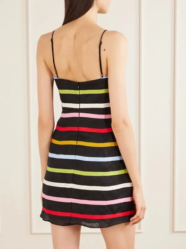 CALA DE LA CRUZ Roma Striped Linen Mini Dress