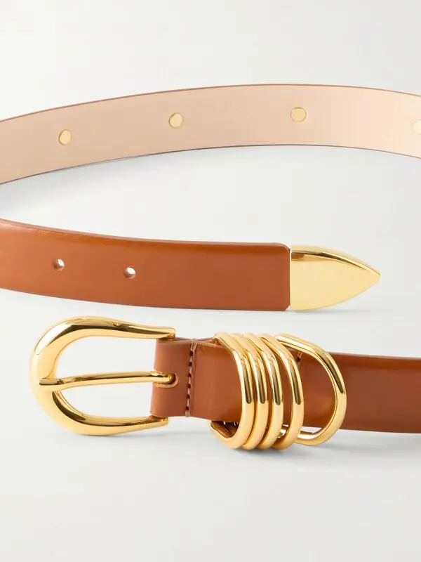 DEHANCHE Hollyhock Embellished Leather Belt - Brown
