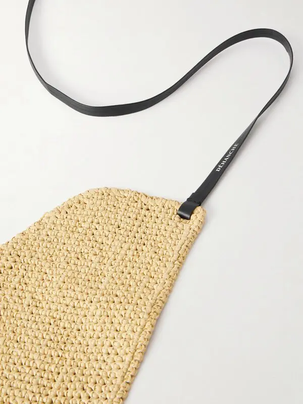DEHANCHE Undone Leather-trimmed Raffia Belt