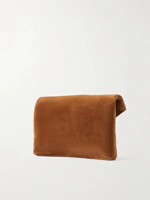 Saint Laurent Cassandre Suede Shoulder Bag - Brown