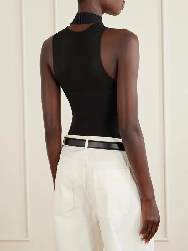 Wardrobe.NYC Halterneck Mesh Bodysuit
