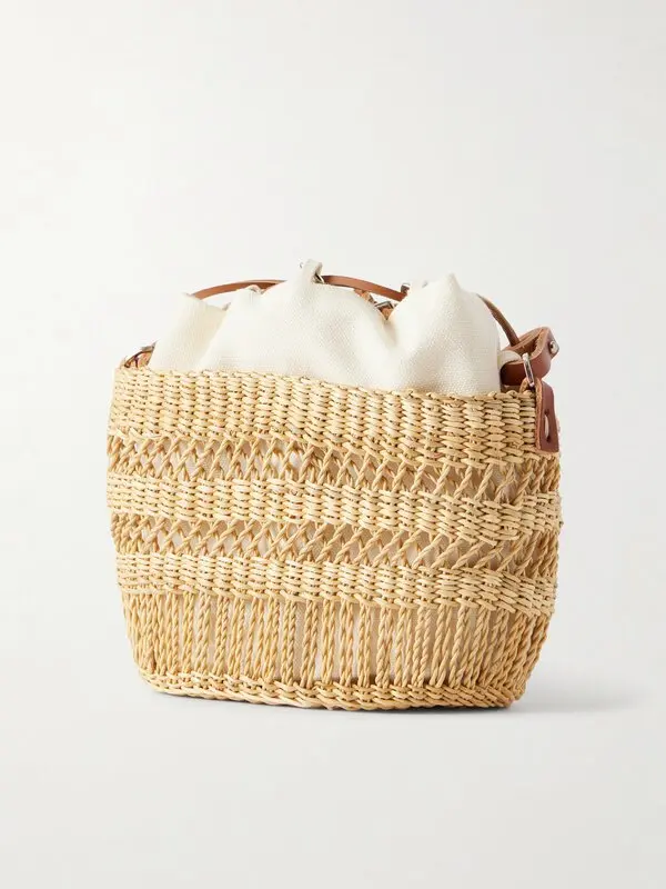 Muuñ Minette Raffia And Leather Shoulder Bag