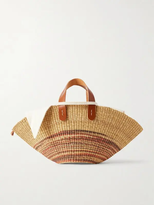 Muuñ Pacha Striped Raffia Tote