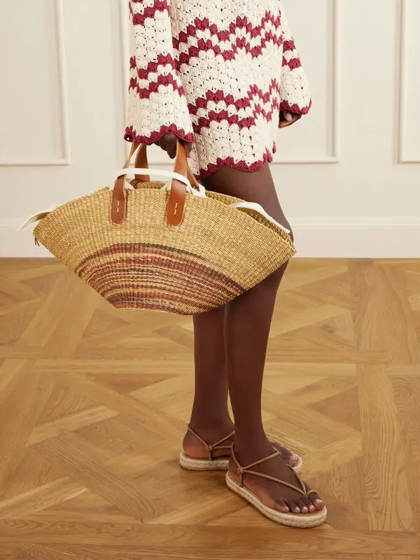 Muuñ Pacha Striped Raffia Tote